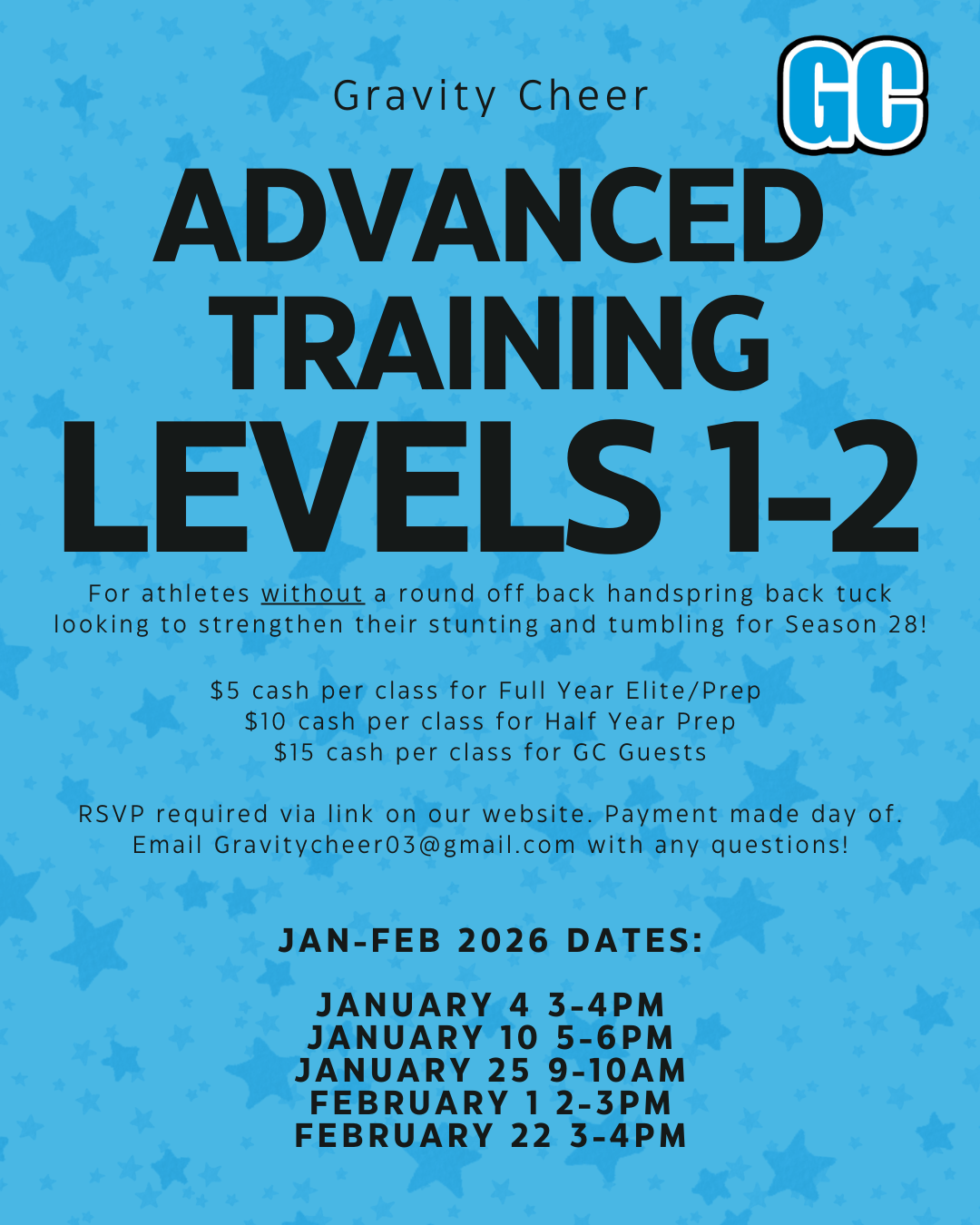 cheer tumbling levels